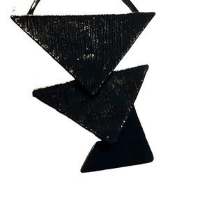 Jewelry | Modern Chic Geometric Black Metal Drop Earrings | Poshmark